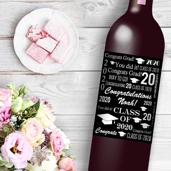 Congrats Grad Beer or Wine Bottle Labels Great for Graduation | Etsy