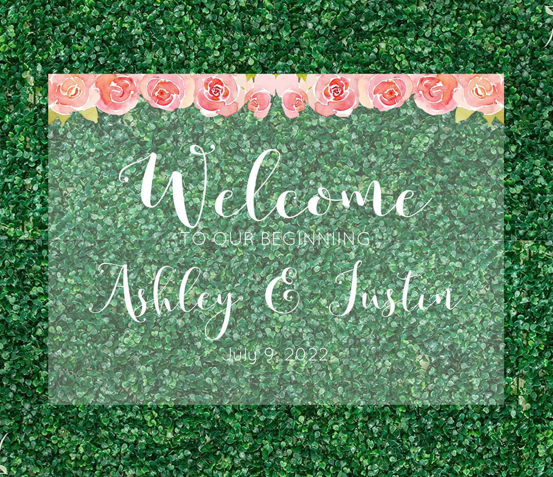 Pink Blush Floral Themed Welcome Sign Great for Wedding Receptions ...