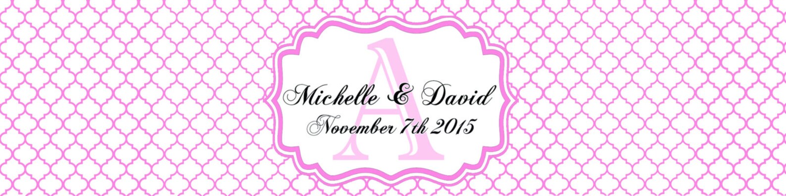 Pink Quatrefoil Moroccan Wedding Water Bottle Labels Great for ...