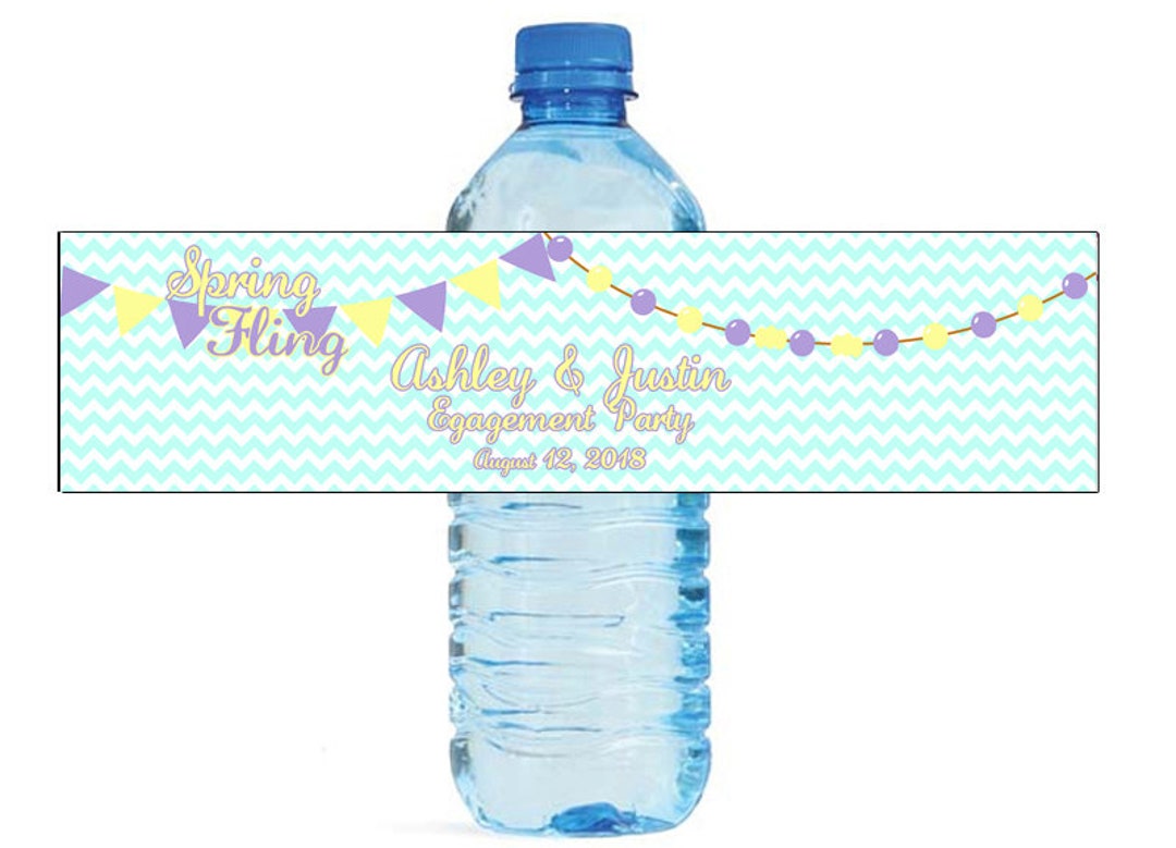 Spring Fling Custom Water Bottle Labels Great for Weddings, Anniversay ...