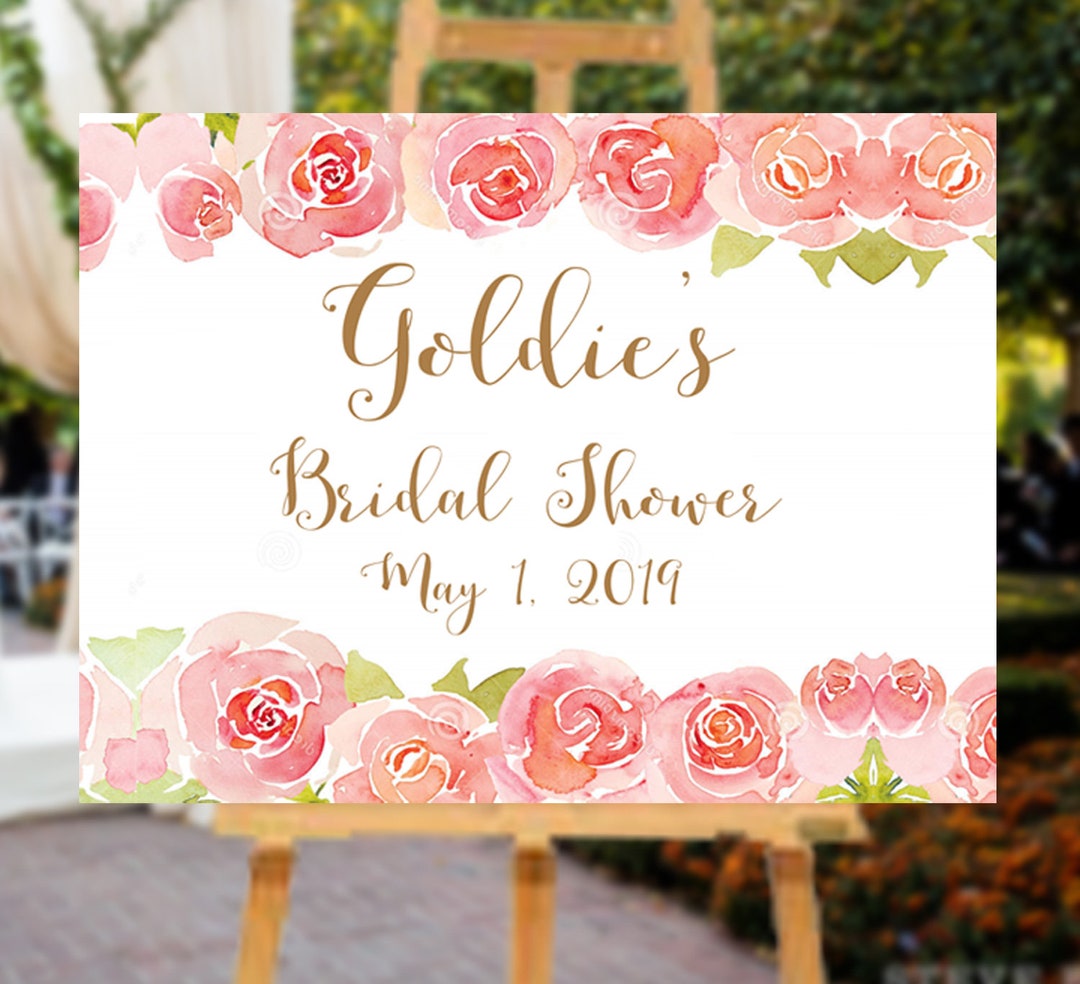 Red and Pink Roses Welcome Sign Great for Bridal Shower, Baby Shower ...