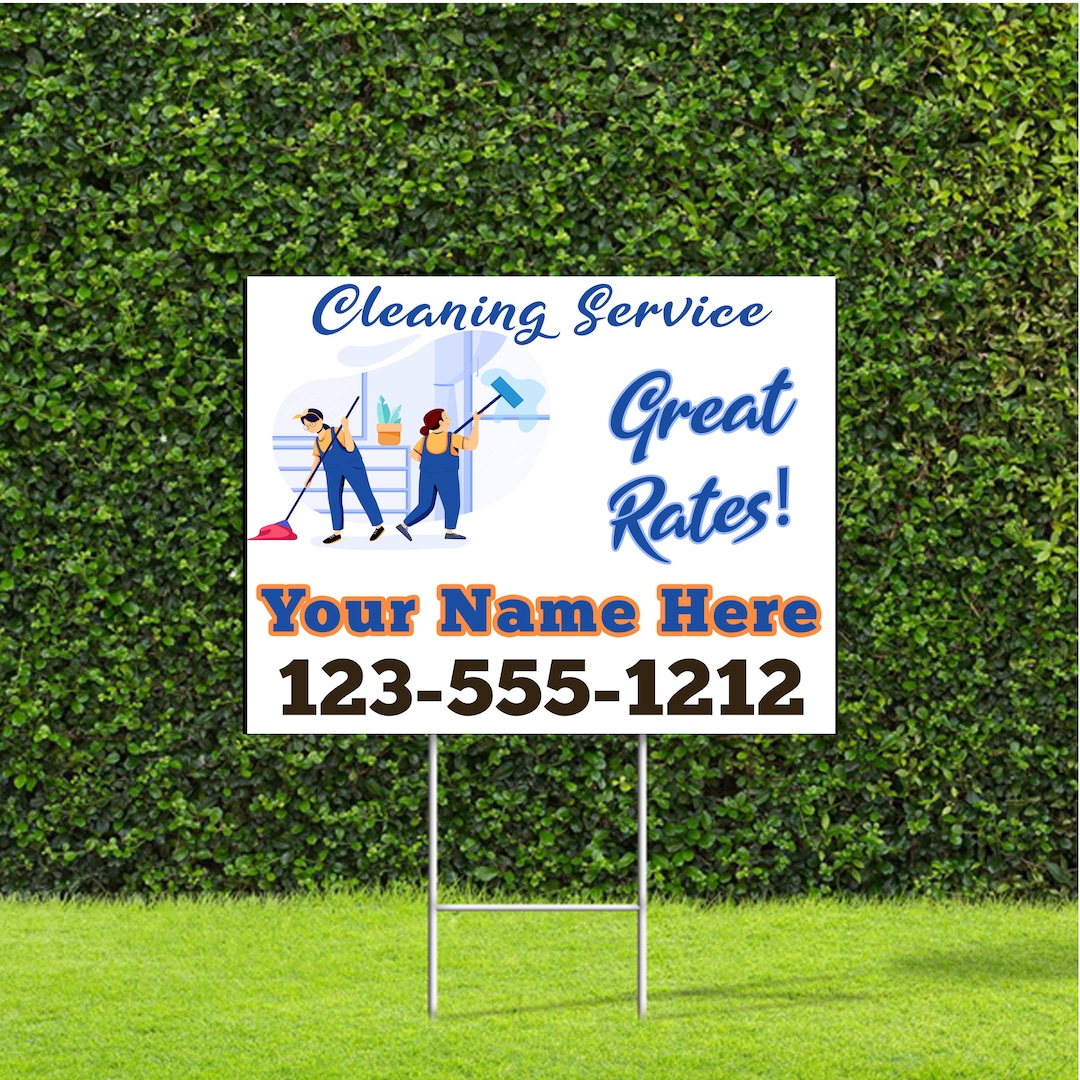 10 Pack Cleaning Service Marketing Signs Full Color Print, Metal H ...