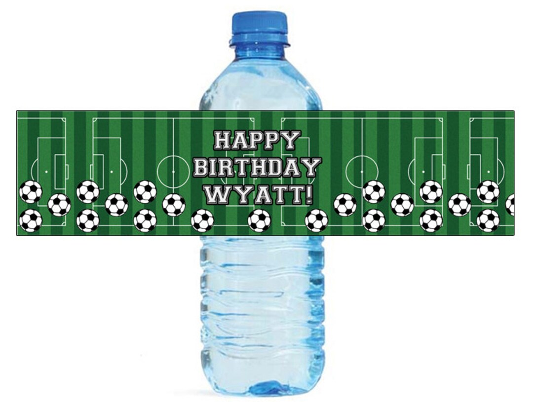 Soccer Party Labels Great for Kids Birthday Party Water Bottle Labels ...