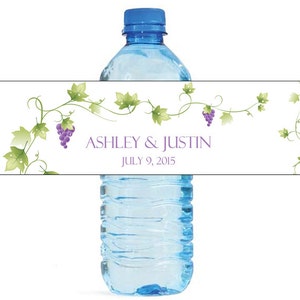Vineyard Grape Vine Wedding Water Bottle Labels Great for Engagement ...