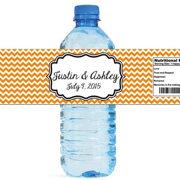 Chevron Water Bottle Labels - Etsy