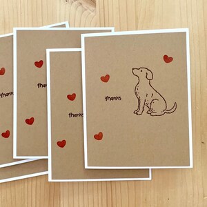 Dog Thank You Cards. Kraft Card Set with Dog Theme. | Etsy