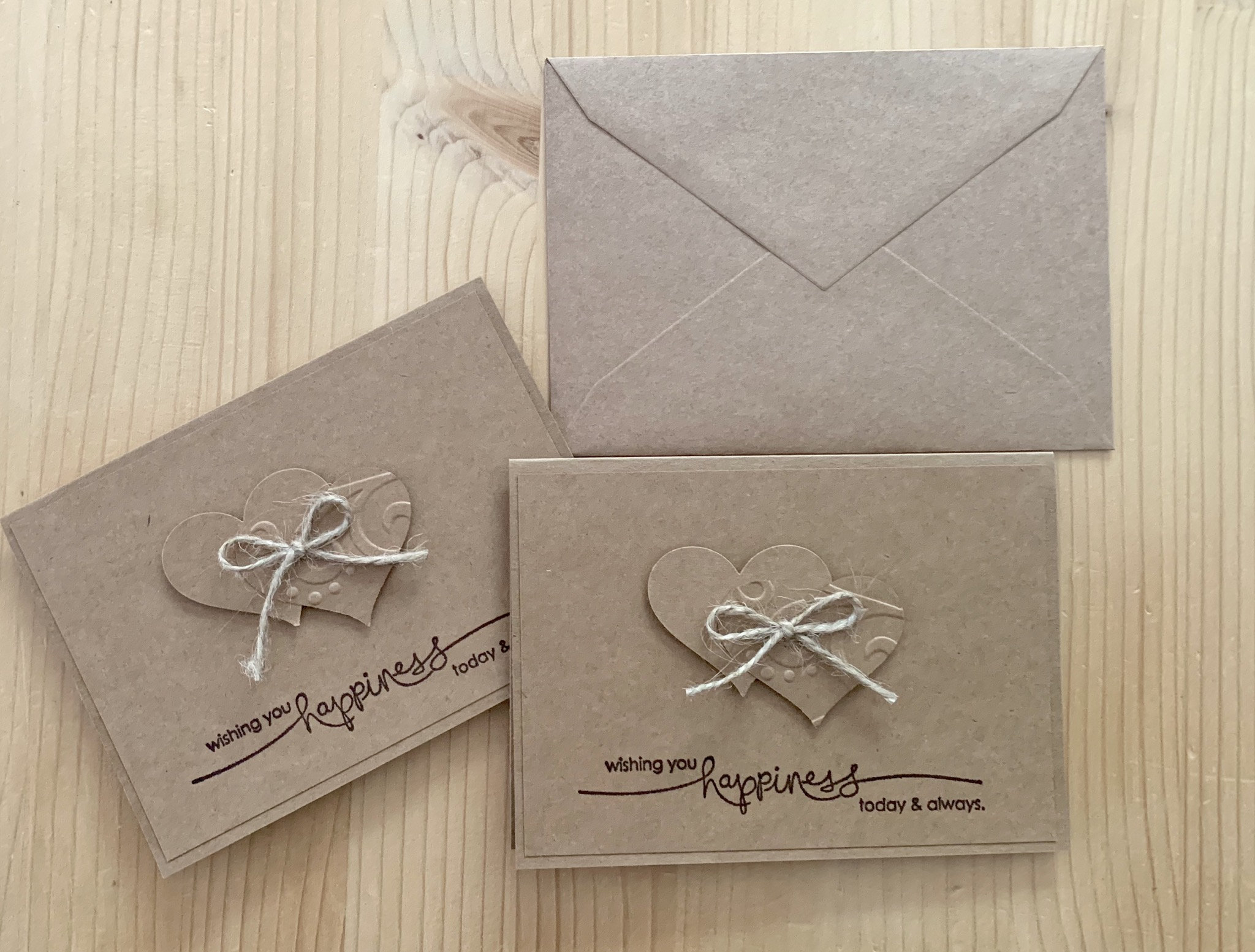 Hearts Wedding Card. Rustic Wedding Card. Handmade Kraft | Etsy