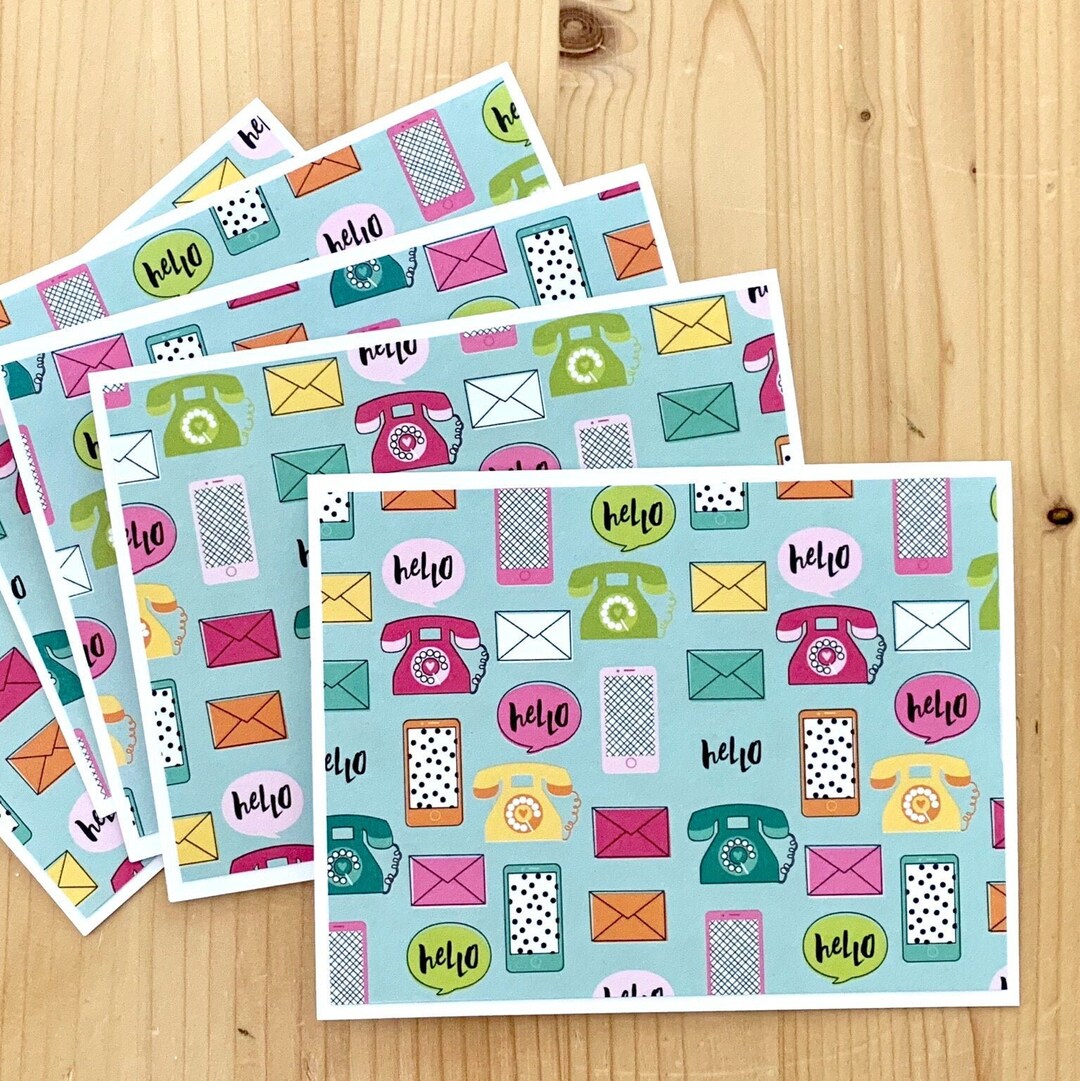 Hello Note Cards. Set of 5 or 12. Blank Cards With Hello - Etsy