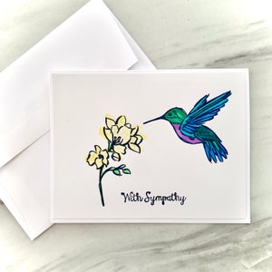 Hummingbird Sympathy Cards, Set of 4. Blank Inside - Etsy