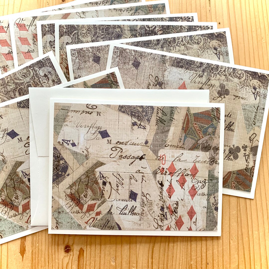 Blank Note Cards, Set of 12. Playing Cards - Etsy