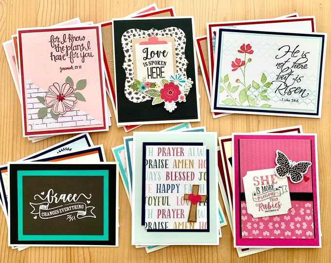 20 Handmade Christian Cards. Assortment of Religious and Praying Cards ...