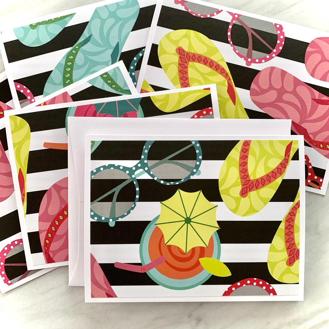 Summer Note Cards. Ladies Weekend Beach Resort. Set of 6 or 12 Cards - Etsy
