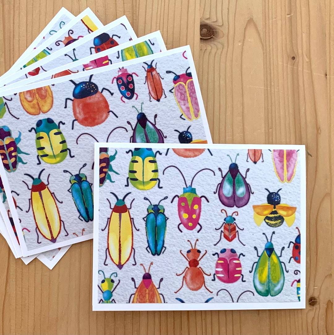 Bug Cards. Blank Bug Note Cards. Bug Party - Etsy