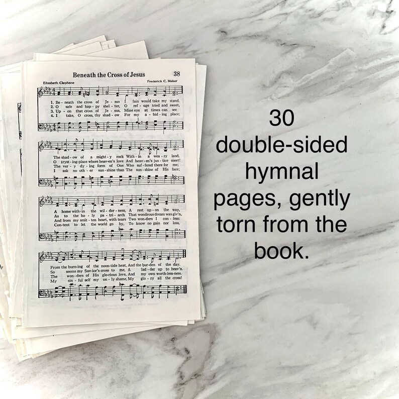 Vintage Hymnal Pages, 30 Pages of Christian Sheet Music. Religious ...