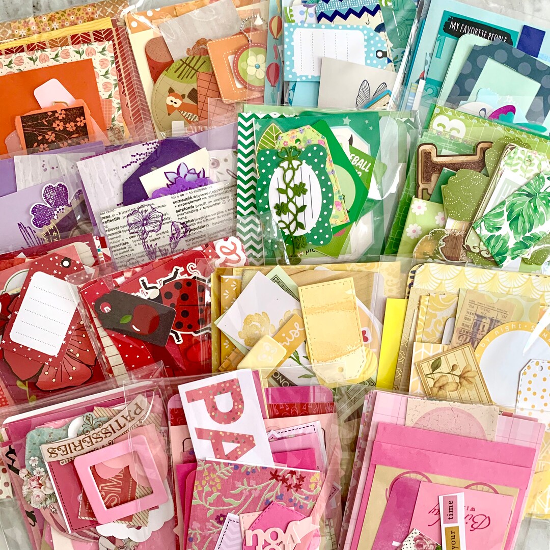 Ephemera Kit, 50 Pieces. Select Your Color. Pack of Paper Pieces ...