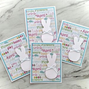 Easter Bunny Cards. April Cards, Handmade Spring Cards. Set of 4 - Etsy