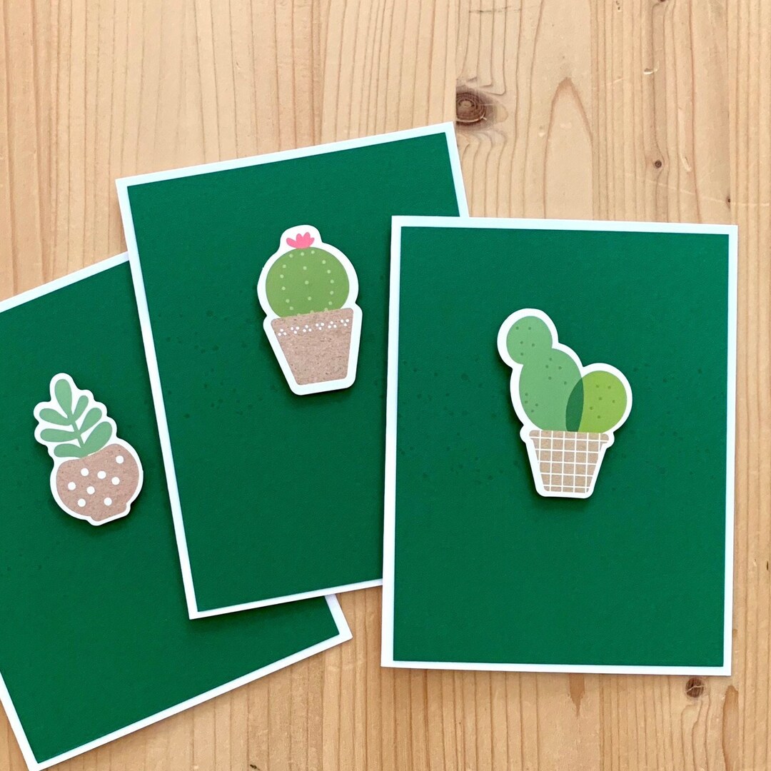 Cactus Cards. Set of 3 Succulent Cards. Blank, Cactus Greeting Cards ...