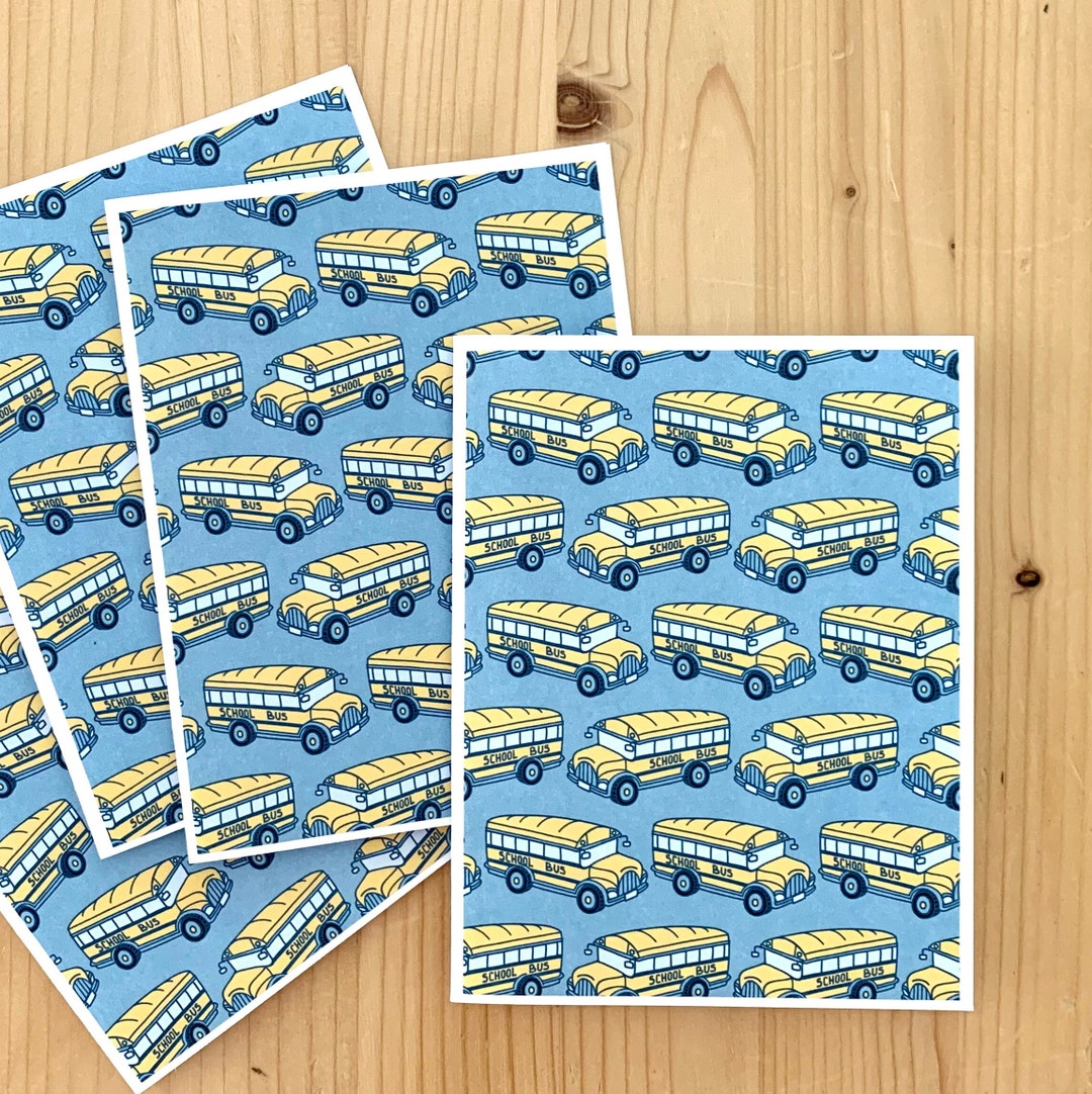 School Bus Cards Set of 4. School Bus Driver Thank You Cards - Etsy