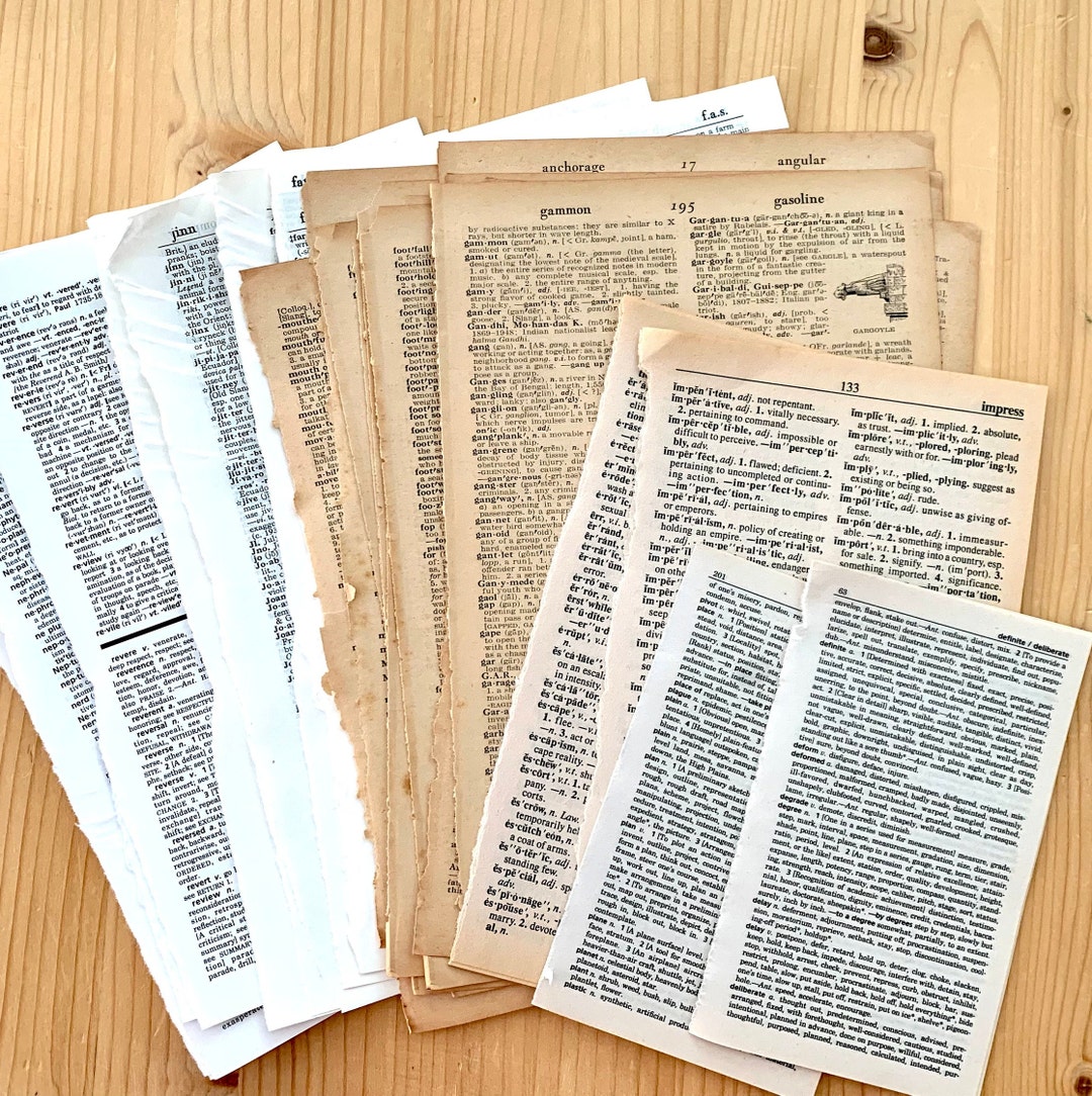 Vintage Dictionary Pages. Old Book Pages. Dictionary Ephemera Pages - Etsy