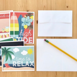 Summer Cards Set of 5. Assortment of Summer Themed Cards. | Etsy