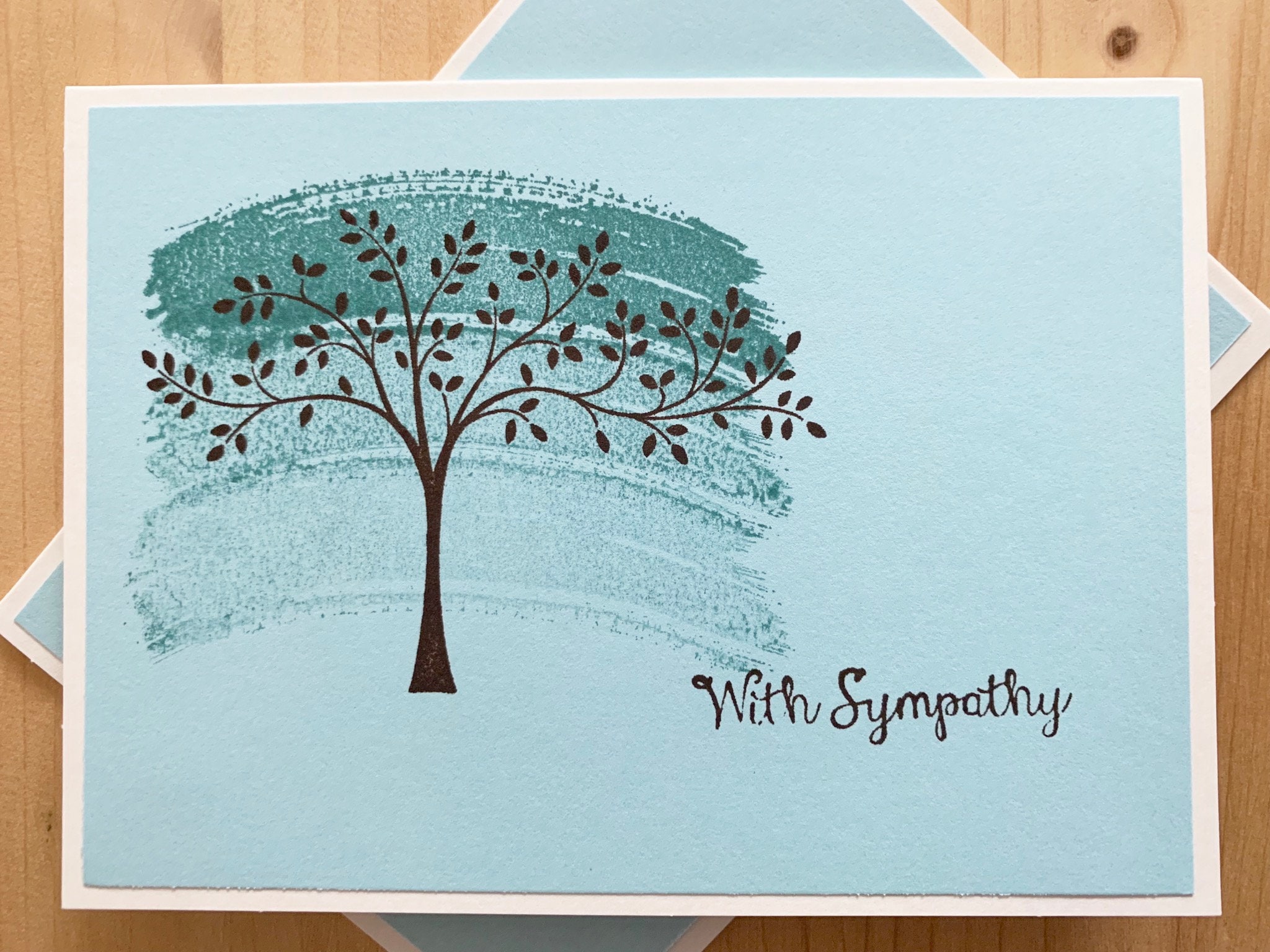 4 Tree Sympathy Cards. Blue Sympathy Card Set. Blank Sympathy - Etsy