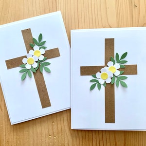 Religious Card With Cross. Handmade Cards for Easter - Etsy
