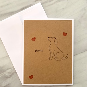Dog Thank You Cards. Kraft Card Set With Dog Theme. - Etsy