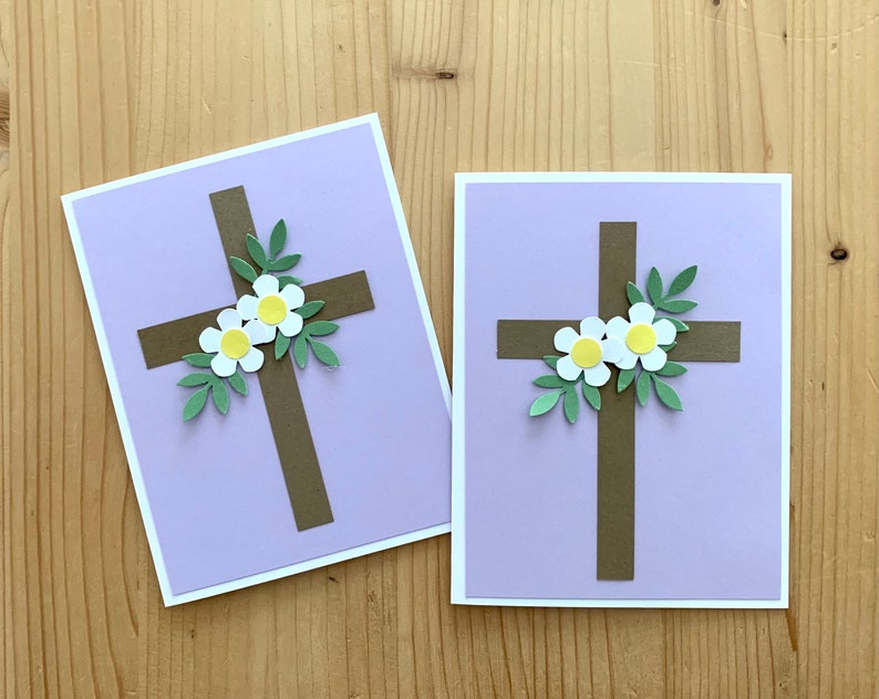 Christian Easter Card With Cross. Single Card Set of 3 or - Etsy