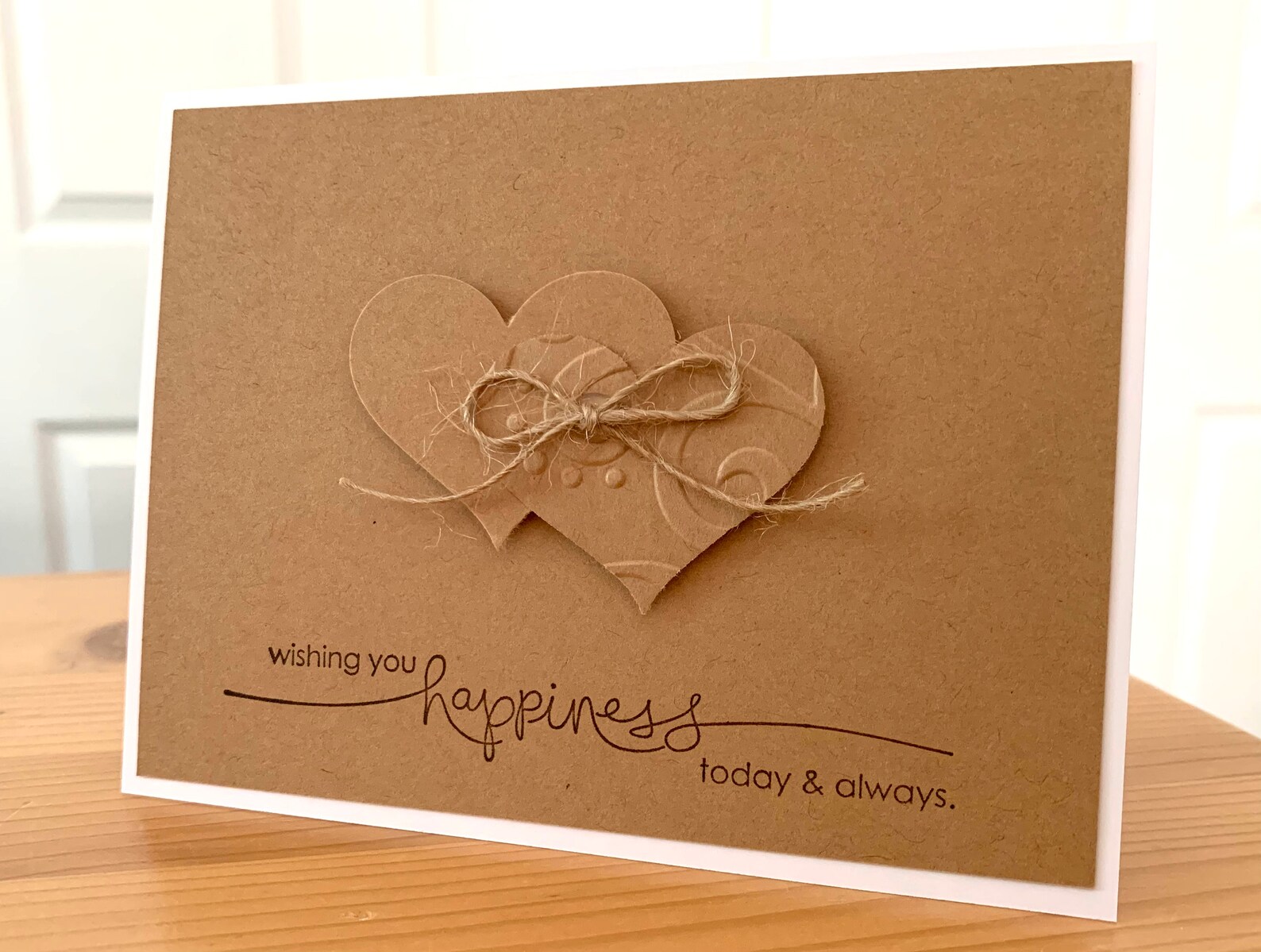 Hearts Wedding Card. Rustic Wedding Card. Handmade Kraft - Etsy