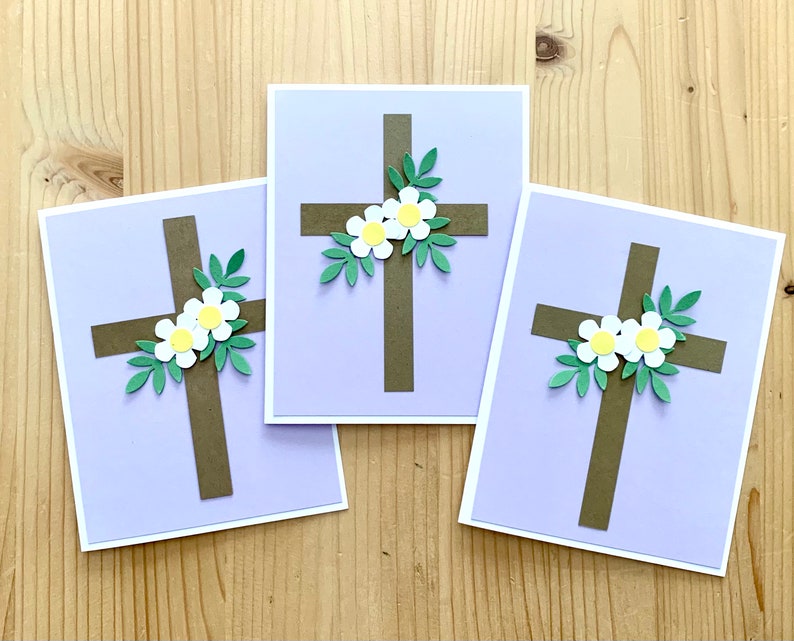 Christian Easter Card With Cross. Single Card Set of 3 or - Etsy