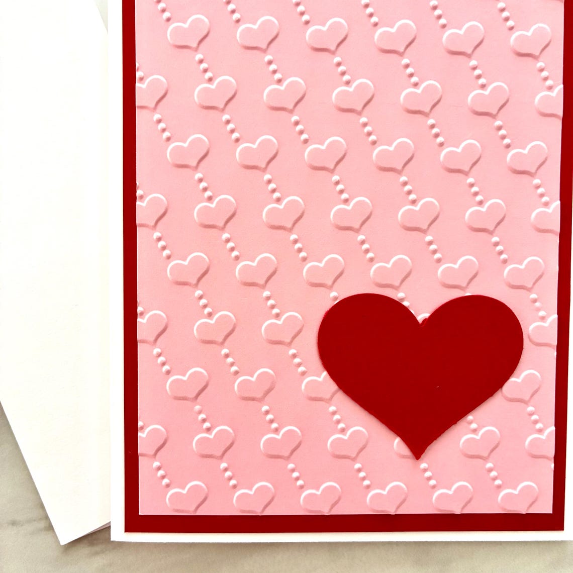 Pink Embossed Heart Cards for Valentine's Day. Set of 4 or 12 - Etsy