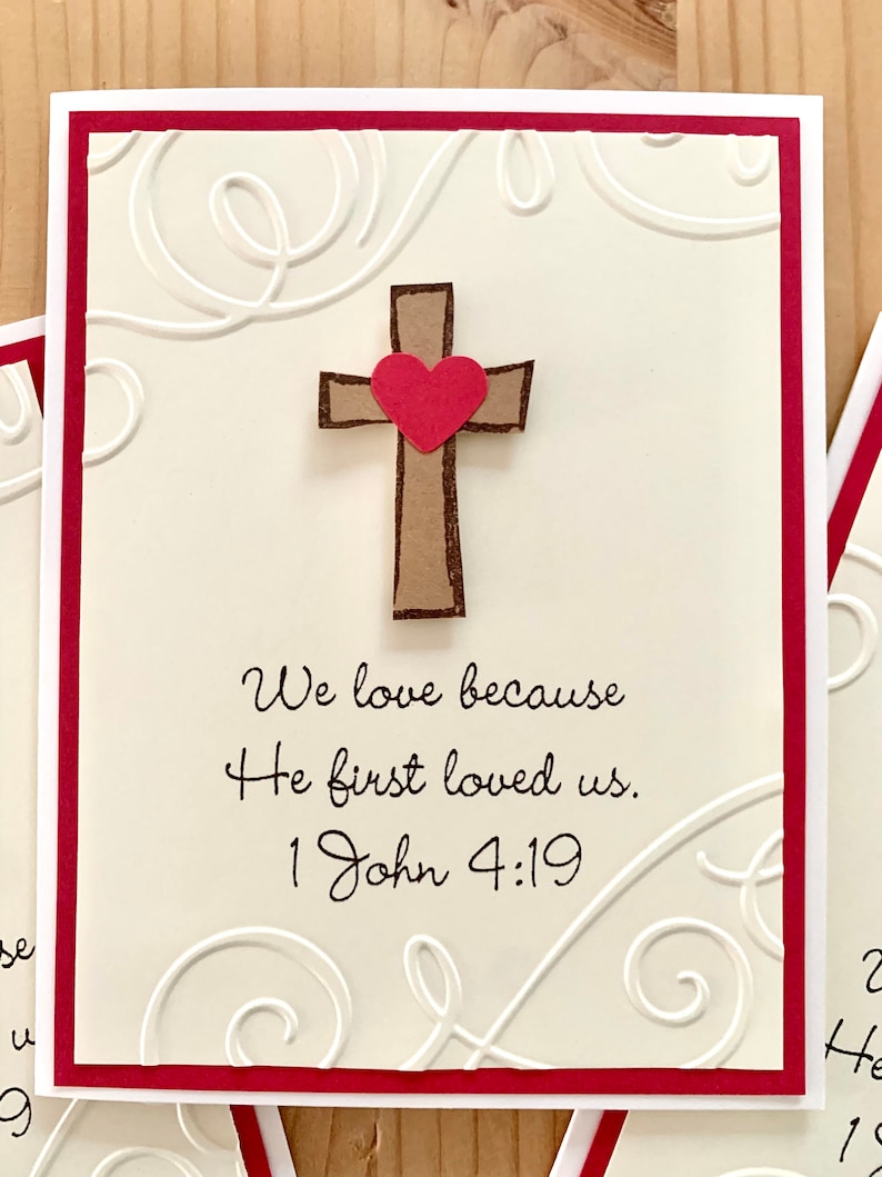 Handmade Christian Card. 1 John 4:19. Religious Greeting Card. - Etsy