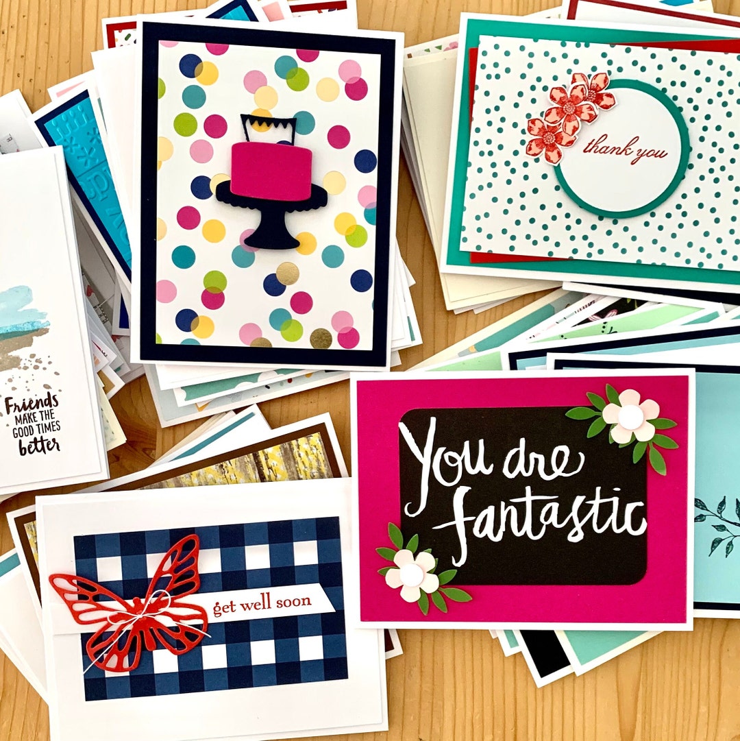 50 Handmade Cards. Set of Greeting Cards, Variety Assortment ...