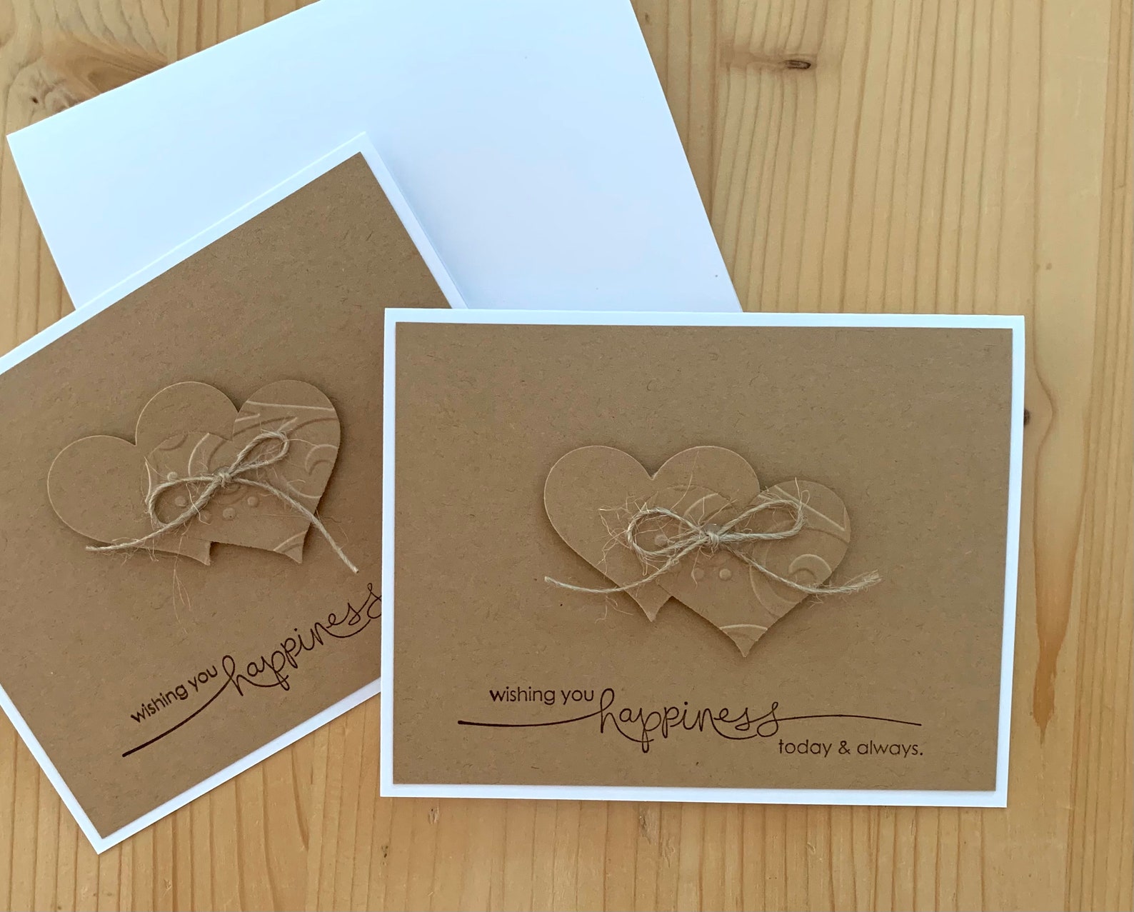 Hearts Wedding Card. Rustic Wedding Card. Handmade Kraft - Etsy