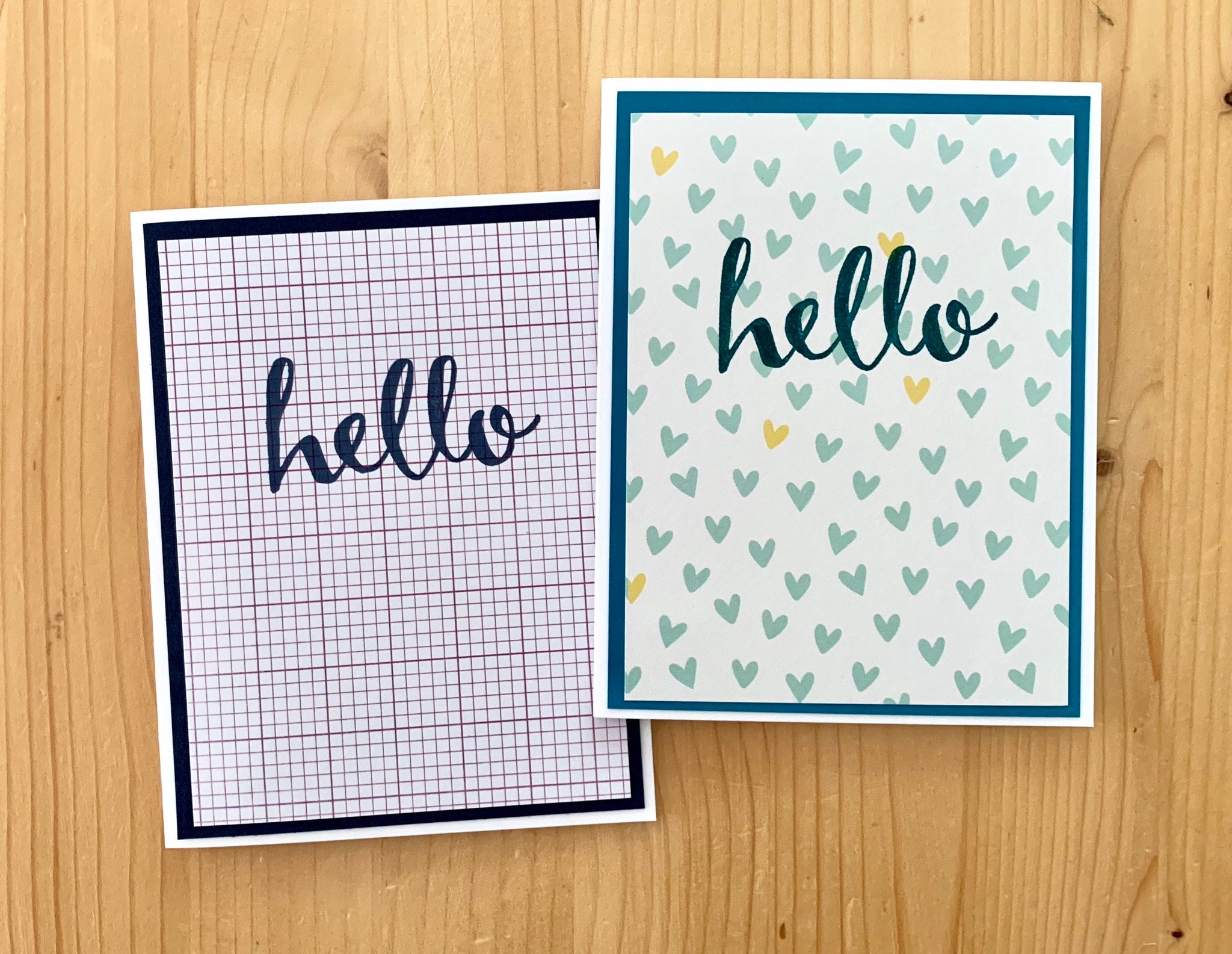 Hello Cards. Blank Hello Cards for Any Occasion. Set of 4 | Etsy