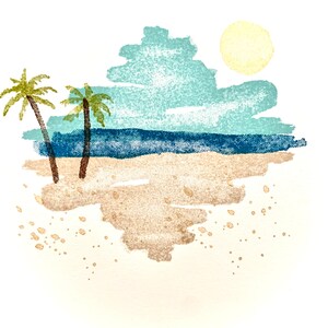 Blank Beach Cards, Handmade Set of 5. Beach Vacation Note Cards - Etsy