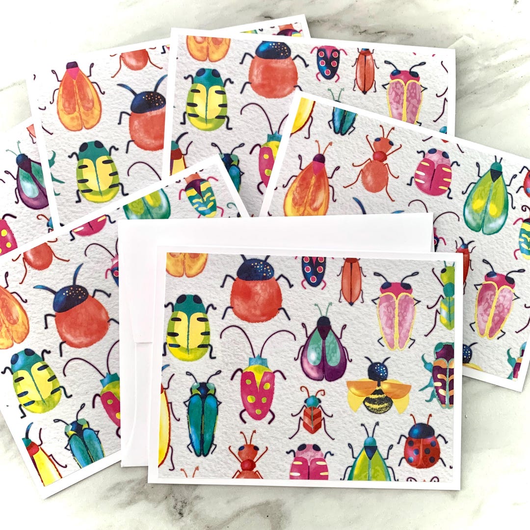 Bug Cards. Blank Bug Note Cards. Bug Party - Etsy