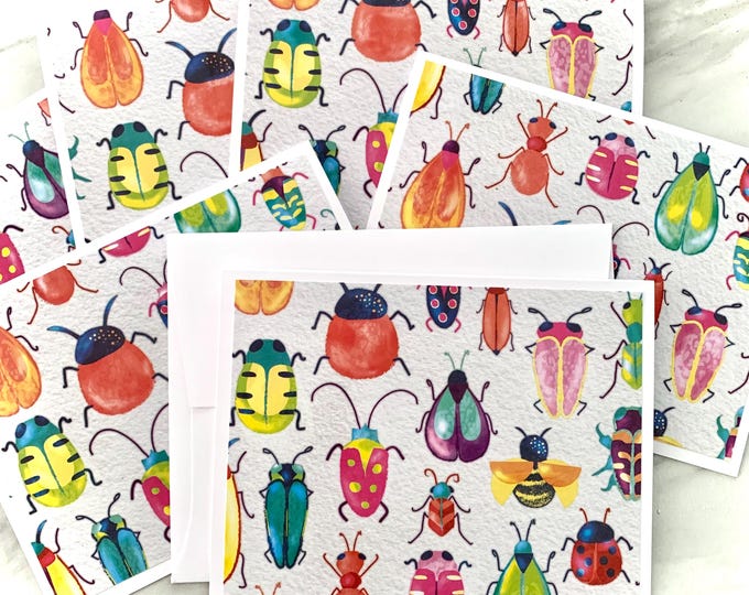 Bug Cards. Blank Bug Note Cards. Bug Party - Etsy