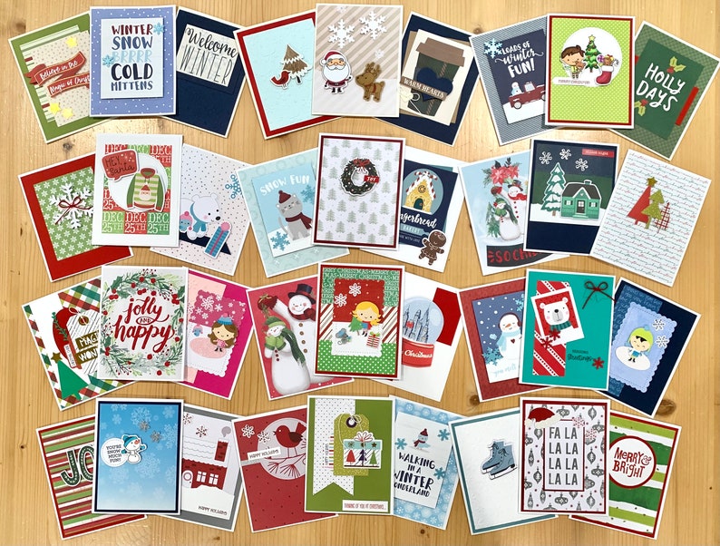 Handmade Christmas Cards. Set of 10 Holiday Greeting Cards - Etsy