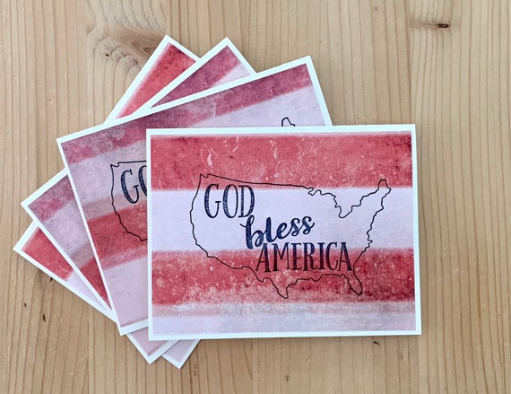 God Bless America Cards. America Note Cards. Blank Patriotic | Etsy