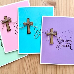 Handmade Religious Easter Card With Cross. Single or Set of 4 - Etsy