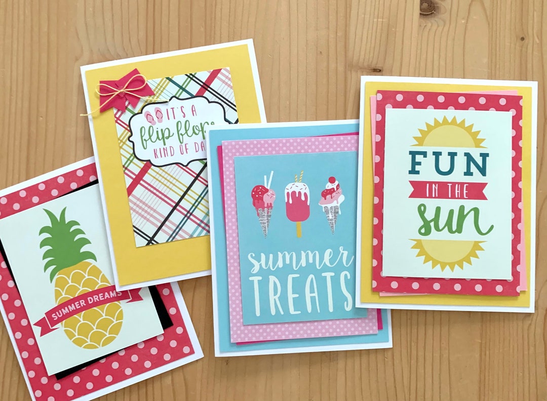 Summer Cards. Set of 4 Blank Summer-themed Greeting Cards. - Etsy