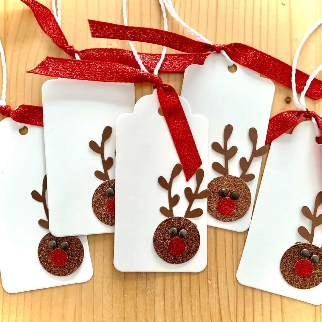 Reindeer Christmas Tags. Set of 5 Gift Bag Tags - Etsy