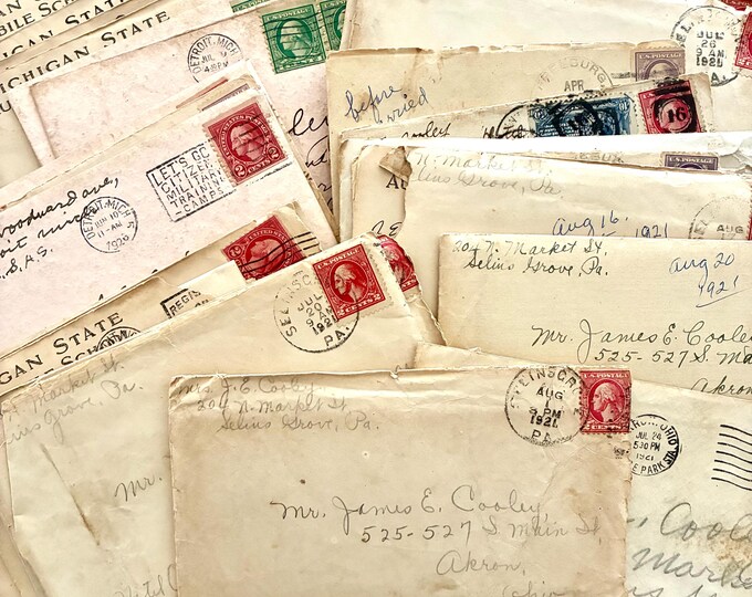 Set of 3: 1920's Vintage Letters With Envelopes - Etsy