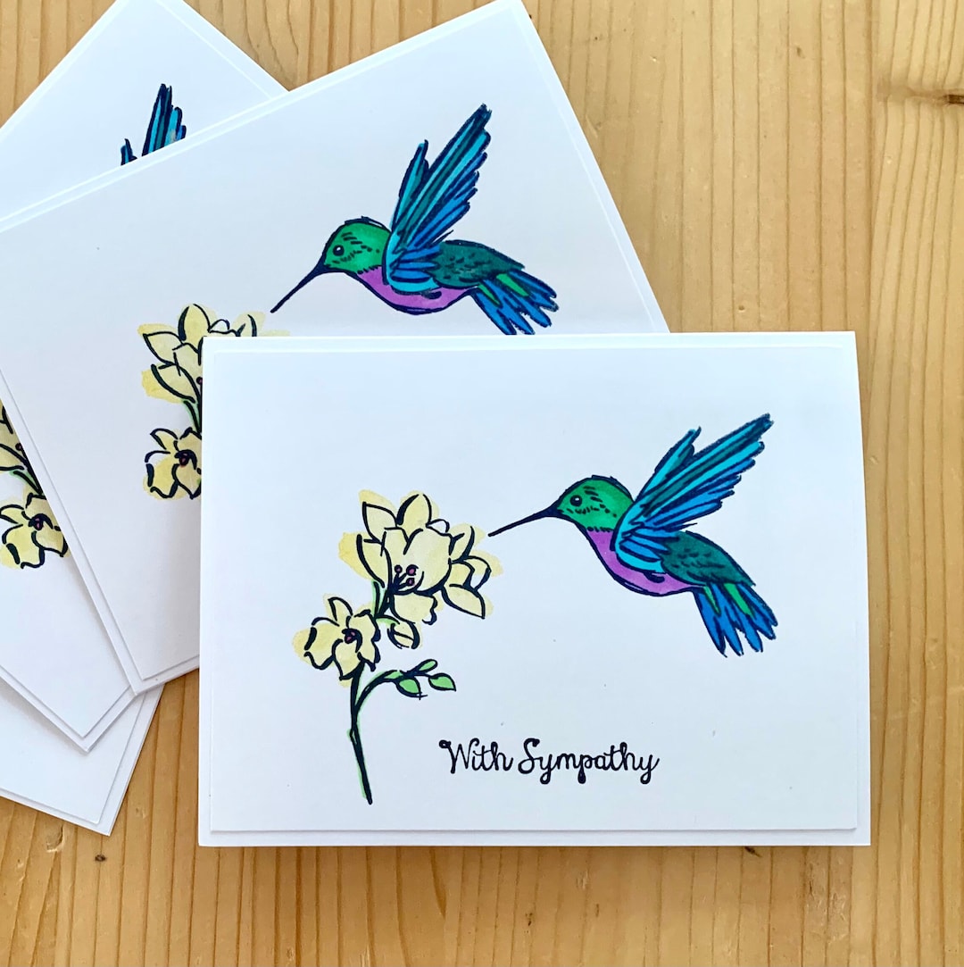 Hummingbird Sympathy Cards, Set of 4. Blank Inside - Etsy
