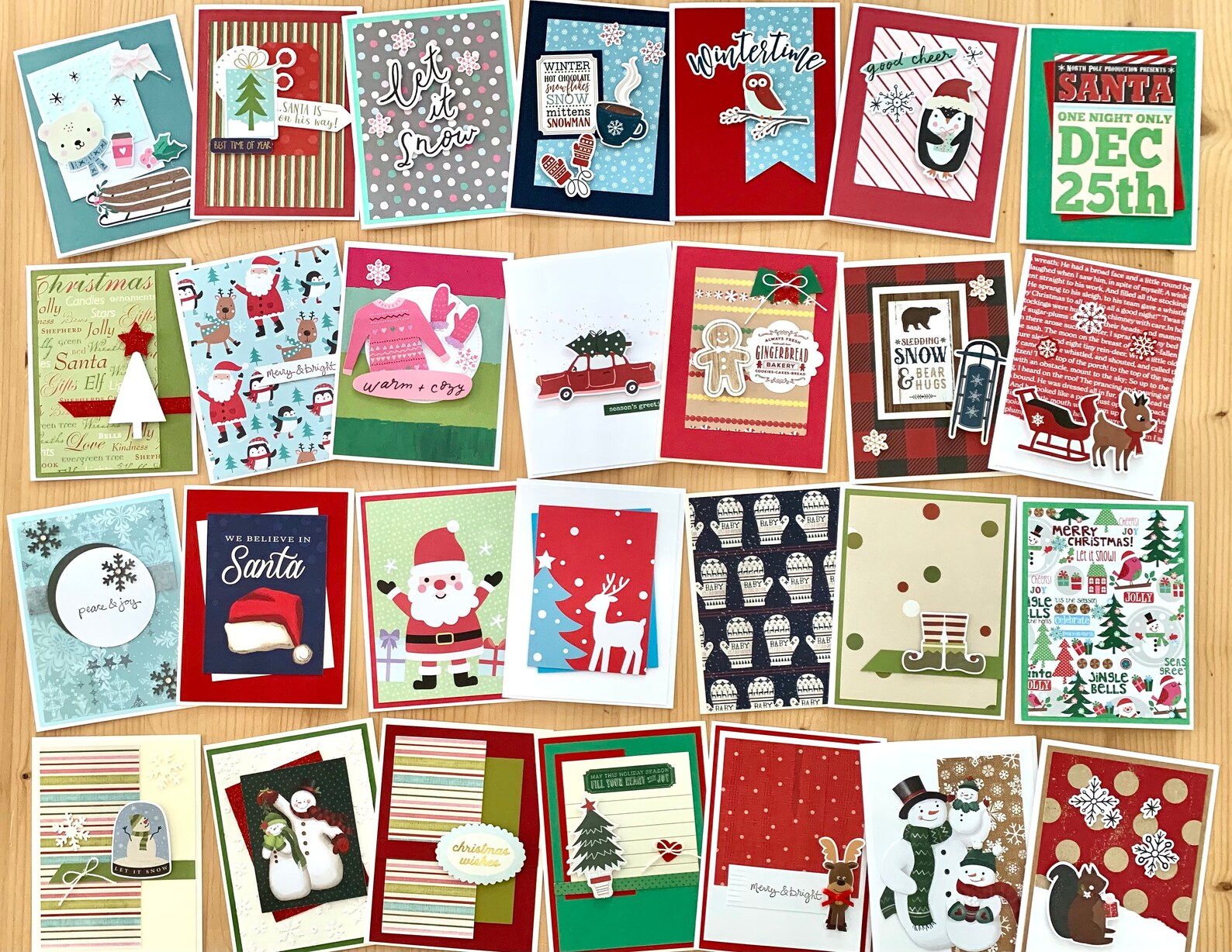 Handmade Christmas Cards. Set of 10 Holiday Greeting Cards - Etsy