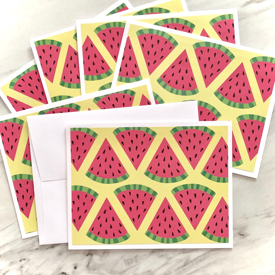 Watermelon Cards. Blank Note Cards for Summer. Set of 6 or 12 - Etsy