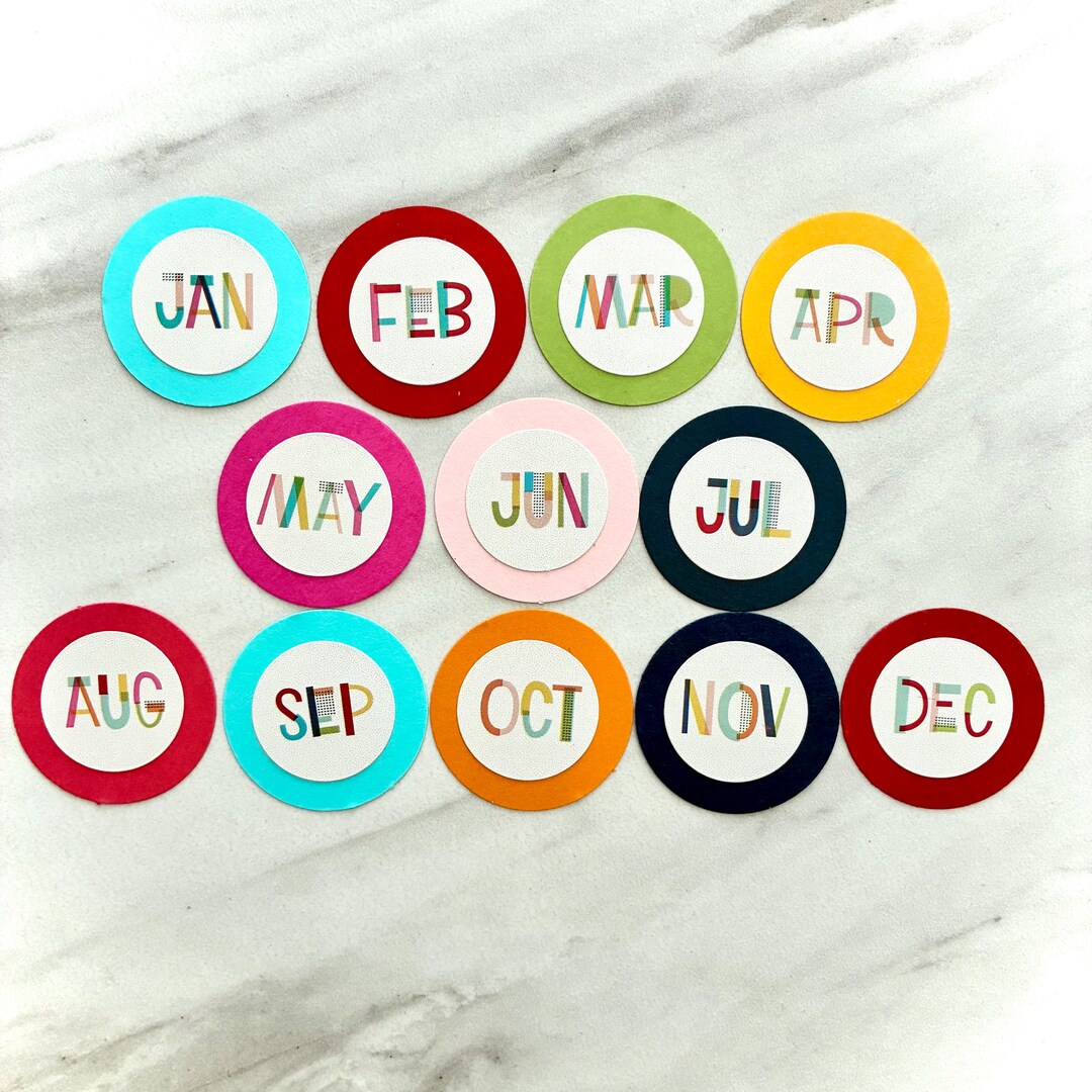 Months of the Year Journaling Embellishments - Etsy