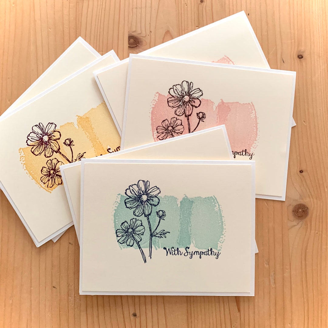 6 Handmade Sympathy Cards. Blank Sympathy Card Set. Condolence Cards - Etsy