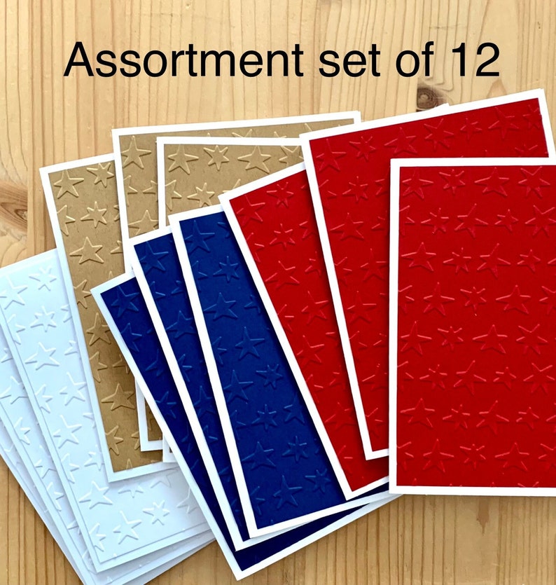 Embossed Star Card Set: Patriotic Red, White, and Blue Note Cards - Etsy